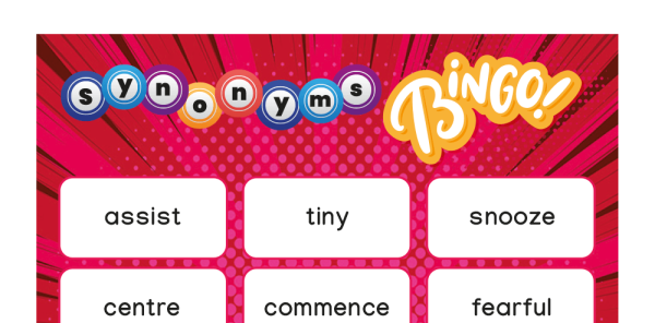 Year 3/4 Synonyms Bingo – KS2 Grammar Games | Plazoom