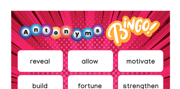 Year 6 Antonyms Bingo – KS2 Grammar Games | Plazoom