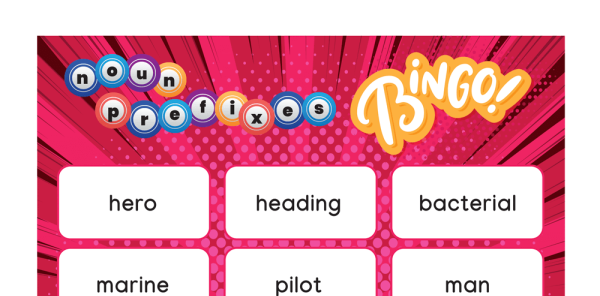 Year 3 Noun Prefixes Bingo: Grammar games | Plazoom