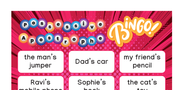 Year 2 Possessive Apostrophe Bingo: Grammar Games | Plazoom