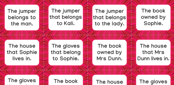 Year 2 Possessive Apostrophe Bingo: Grammar Games | Plazoom