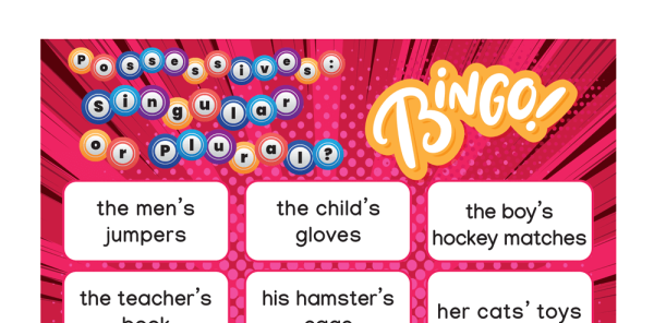Year 4 Singular or Plural Possession Bingo – KS2 Grammar Games | Plazoom