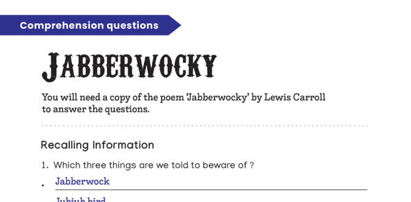 UKS2Poems: ‘Jabberwocky’ Resources Pack – Comprehension, Vocabulary ...