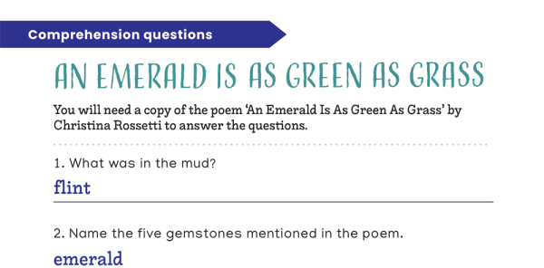 KS1 ‘An Emerald is as Green as Grass’ Poetry Resources Pack ...