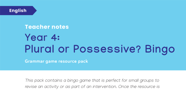 Year 4 Plural or Possessive Apostrophe Bingo – KS2 Grammar Game | Plazoom