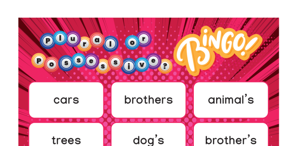 Year 4 Plural or Possessive Apostrophe Bingo – KS2 Grammar Game | Plazoom
