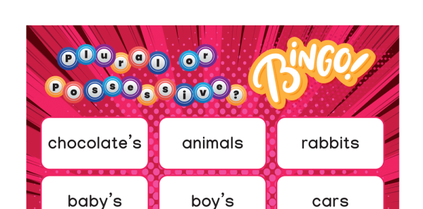Year 4 Plural or Possessive Apostrophe Bingo – KS2 Grammar Game | Plazoom