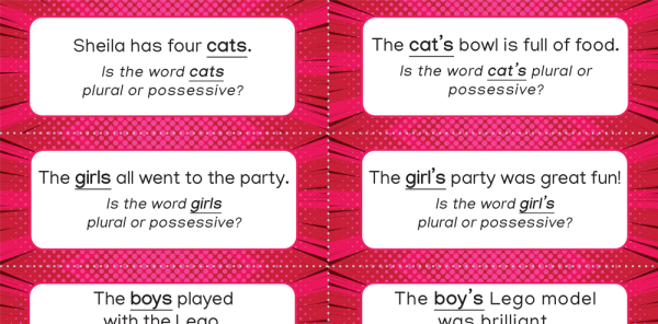 Year 4 Plural or Possessive Apostrophe Bingo – KS2 Grammar Game | Plazoom