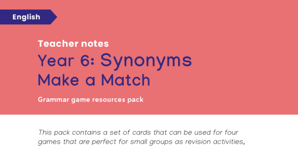 Year 6 Synonyms – KS2 ‘Make a Match’ Grammar Game | Plazoom