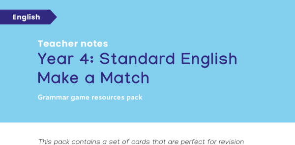 Year 4 Standard and Non-Standard English Make a Match – KS2 Grammar ...