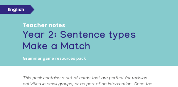 Year 2 Sentence Types Make a Match – KS1 Grammar Game | Plazoom