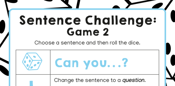 Year 2 Sentence Editing Challenge Dice Game – KS1 Grammar Games | Plazoom