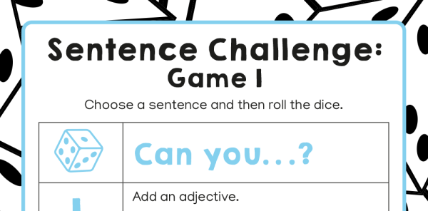 Year 2 Sentence Editing Challenge Dice Game – KS1 Grammar Games | Plazoom