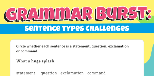 Year 2 Sentence Types Worksheets – KS2 Grammar Burst Resource Pack ...
