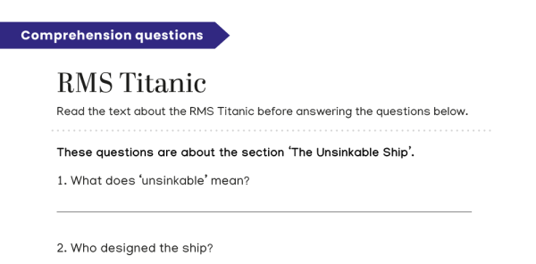RMS Titanic KS2 Reading Comprehension Worksheets – History Topic | Plazoom