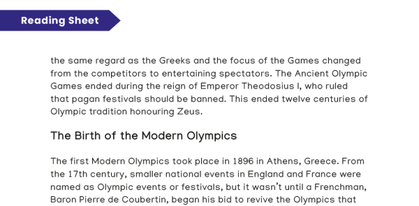 The Olympics: UKS2 Reading comprehension resources pack (year 5 and ...