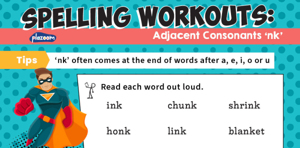 Year 1 adjacent consonants ‘nk’: KS1 Spelling Worksheets | Plazoom