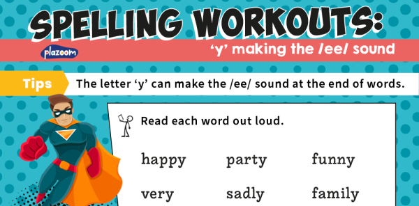 Year 1 ‘y’ making /ee/ sound: KS1 Spelling Worksheets | Plazoom