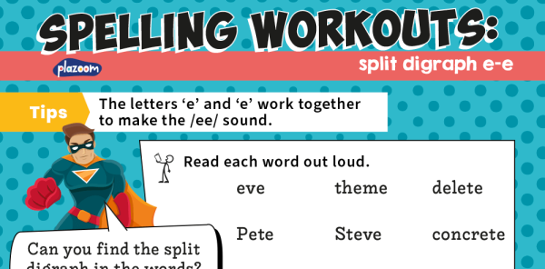 Year 1 e-e split digraph: KS1 Spelling Worksheets | Plazoom