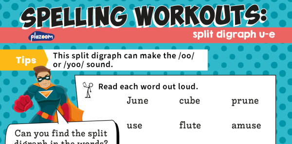 Year 1 u-e split digraph: KS1 Spelling Worksheets | Plazoom