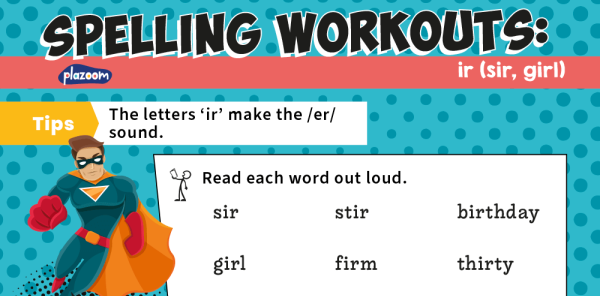 Year 1 ‘ir’ (girl, twirl): KS1 Spelling Worksheets | Plazoom
