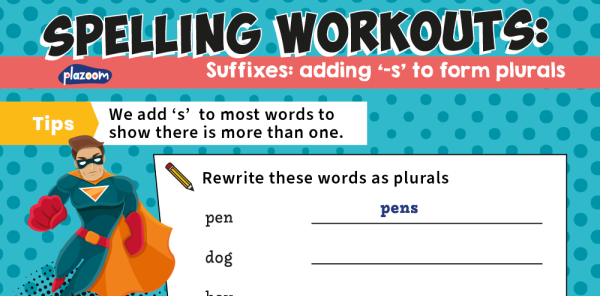 Year 1 plurals -s: KS1 Spelling Worksheets | Plazoom