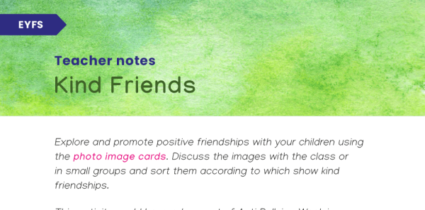 Anti-Bullying Week - EYFS kind friends activities and worksheets | Plazoom