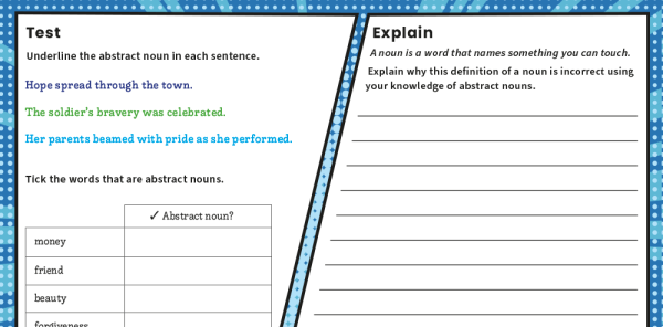 Year 4 Abstract Nouns - KS2 Grammar Worksheets | Plazoom