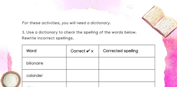 Dictionary Skills: Year 4 Vocabulary Worksheets 3 | Plazoom
