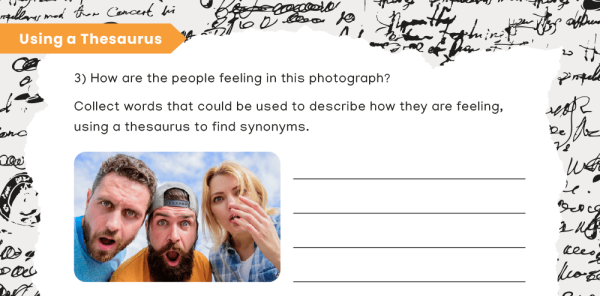 Thesaurus skills - feelings: Year 5 and Year 6 worksheets 1 | Plazoom