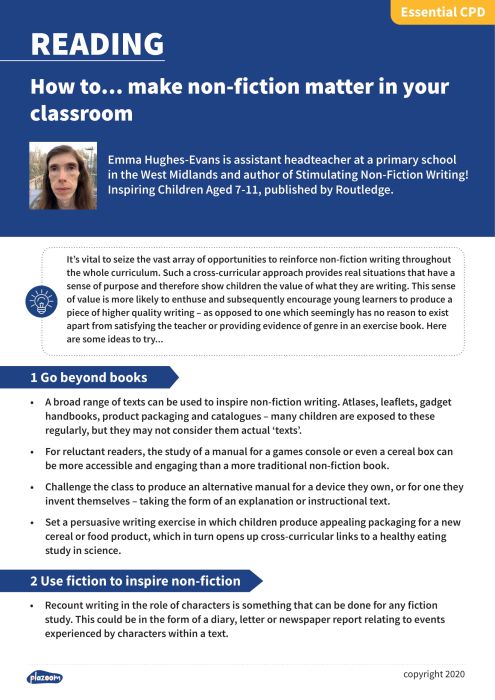 make non-fiction matter in your classroom CPD | Plazoom