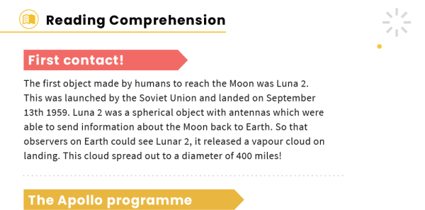 Lunar Landings – KS2 Non-fiction Reading Comprehension Worksheets Pack ...