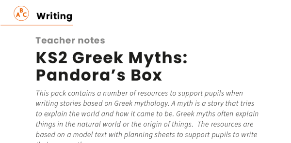 Greek Myths (Pandora’s Box) - Key Stage 2 Text Types: Writing Planners ...