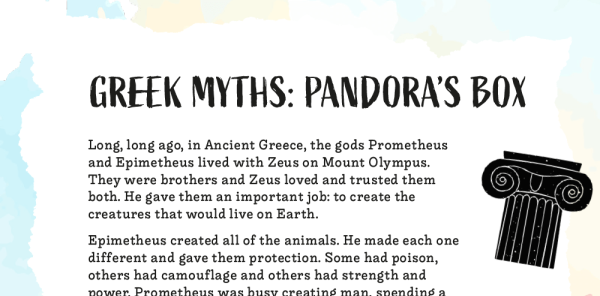Greek Myths (Pandora’s Box) - Key Stage 2 Text Types: Writing Planners ...