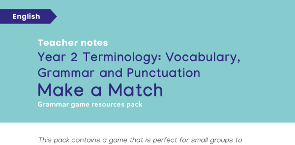 Year 2 Appendix 2 Terminology Make a Match - KS1 Grammar Game | Plazoom