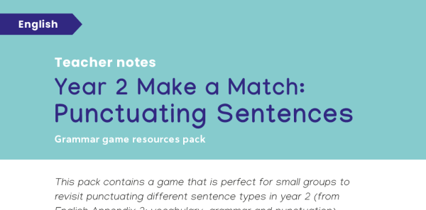 Year 2 Punctuating Sentences Make a Match - KS1 Grammar Game | Plazoom