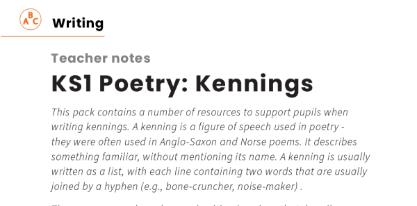 Kennings (adjectives) - KS1 Text Types: Writing Planners and Model ...