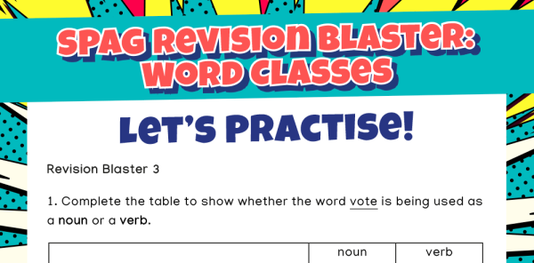 Word Classes - KS2 SATs SPaG Revision Blaster | Plazoom