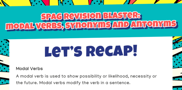 Modal Verbs, Synonyms, Antonyms – KS2 SATs SPaG Revision Blaster | Plazoom