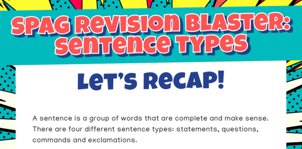 KS2 SATs SPaG Revision Blaster - sentence types (statement, exclamation ...