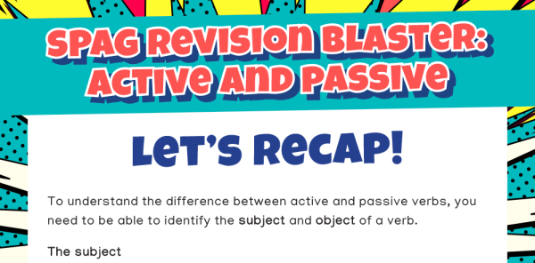 Active and Passive (inc. Subject and Object) – KS2 SATs SPaG Revision ...