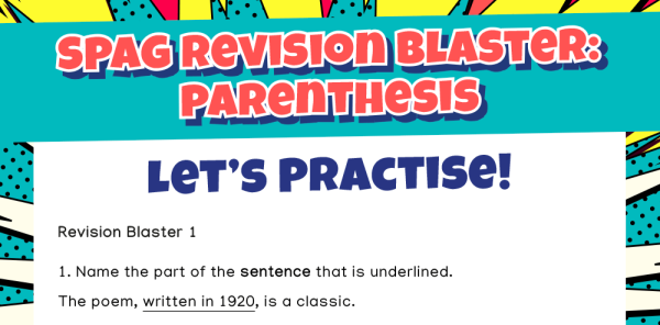 KS2 SATs SPaG Revision Blaster - parenthesis | Plazoom