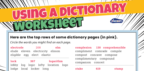 KS2 Dictionary Worksheets for Year 3 and 4 | Plazoom