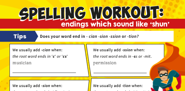 Year 3 and 4 Word Endings that Sound like ‘shun’ Worksheets – KS2 ...