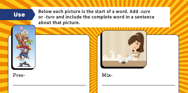 Year 3 and 4 Words Ending in ‘-sure’ or ‘-ture’ Worksheets – KS2 ...