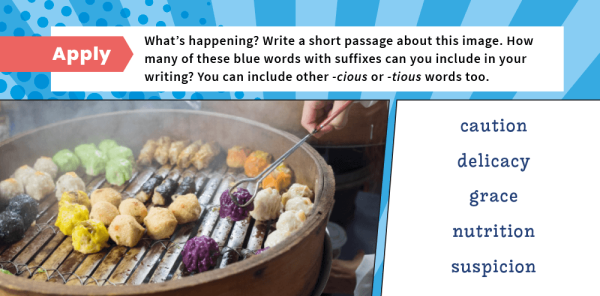 KS2 Spelling Worksheet – ‘-cious’ and ‘-tious’ words | Plazoom