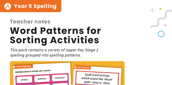 Year 5 Spelling Games - Word Sorting Activity Pack | Plazoom