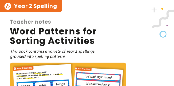 Year 2 Spelling Games - Word Sorting Activity Pack | Plazoom