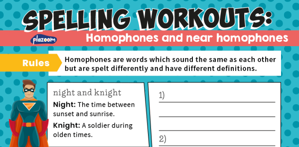 Year 2 Homophones: KS1 Spelling Worksheets | Plazoom