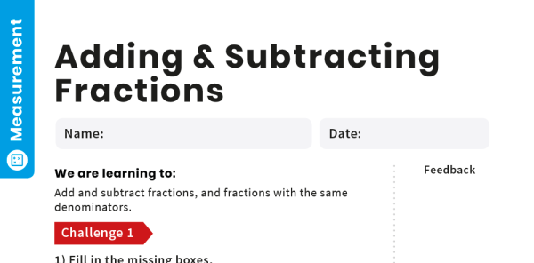 Adding and Subtracting Fractions: Year 4 – Fractions – Maths Challenge ...
